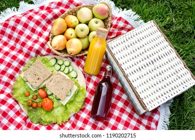 Picnic On Grass Park Useful Sandwiches Stock Photo 1190202715 ...