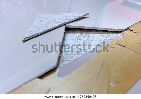 Picture Damage Explosionproof Tile Floor Because Stock Photo 1964340403 ...