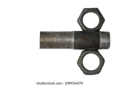 Piece Pipe Thread Two Nuts Look Stock Photo (Edit Now) 1099354379