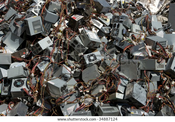 Pile Computer Power Supply Boxes Recycling Stock Photo (Edit Now) 34887124