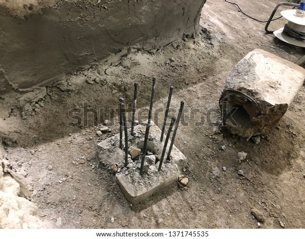 Pile Cut Off Level Preparation Footing Stock Photo 1371745535 ...