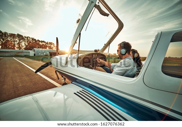 Pilot Copilot Prepare Take Off Small Stock Photo 1627076362 | Shutterstock
