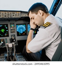 Pilot Sleeping Cockpit AI-generated image 2485855733 | Shutterstock