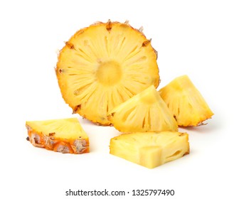 Pineapple Round Slice Isolated On White Stock Photo 1325797490 ...