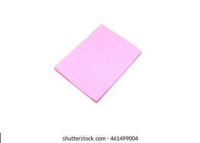 Pink Note Paper Isolated On White Stock Photo 461499004 | Shutterstock