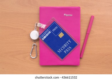 Pink Planner Security Pass Identification Badge Stock Photo 436611532 ...