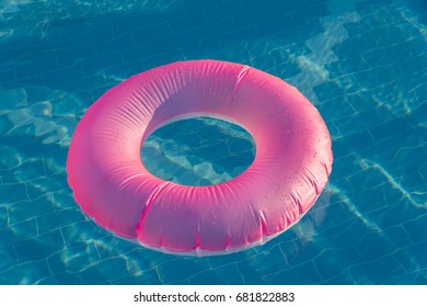 Pink Pool Float Ring Floating Refreshing Stock Photo 681822883 ...