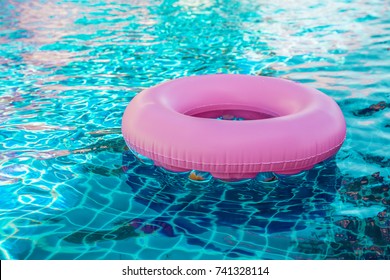 Pink Pool Float Ring Floating Refreshing Stock Photo 741328114 ...
