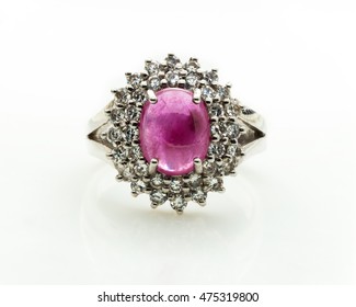 Pink Ruby Ring On White Background Stock Photo 475319800 | Shutterstock