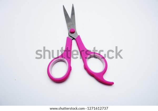 Pink Scissors Cut Stock Photo (Edit Now) 1271612737