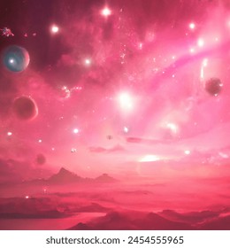 Pink Comets Galaxy Background AI-generated image 2455901489 | Shutterstock