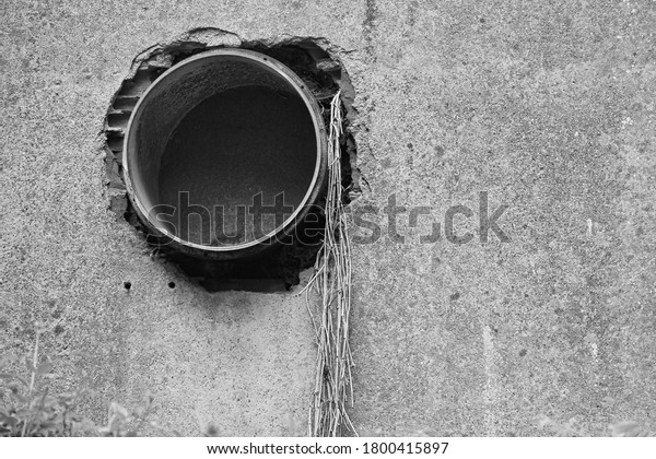 Pipe Embedded Concrete Wall Stock Photo (Edit Now) 1800415897