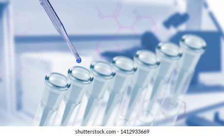 Pipette Dropping Sample Into Test Tube Stock Photo 1412933669 ...