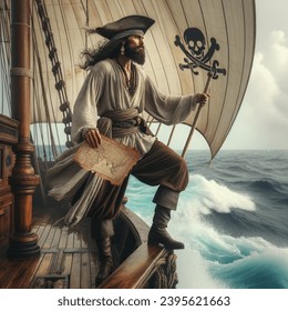 Pirate Back View Driving Ship AI-generated image 2487248613 | Shutterstock