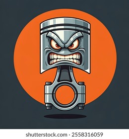 Cartoon Engine Piston Logo Biceps Illustration AI-generated image ...