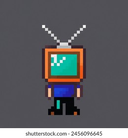 Pixel Art Vector-style Image Man Tv AI-generated image 2456094755 ...