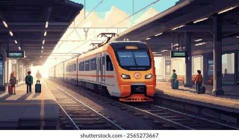 Pixel Art Vector-style Image Modern Train AI-generated image 2565273723 ...