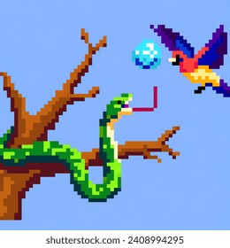 Pixel Art Vector-style Image Python Tree AI-generated image 2318961773 ...