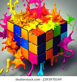 Pixel Art Vector-style Image Rubicks Cube AI-generated image 2393970195 ...