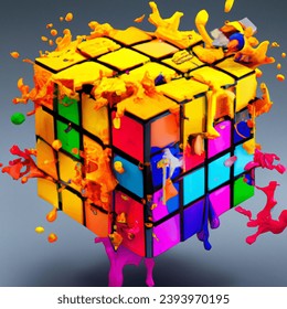 Pixel Art Vector-style Image Rubicks Cube AI-generated image 2393969945 ...