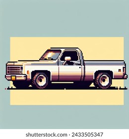 Pixel Art Pickup Truck Side View AI-generated image 2574687939 ...