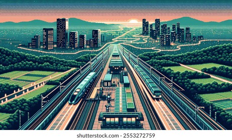 Pixel Art Vector-style Image Train Wagon AI-generated image 2565273103 ...