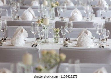 Prepared Gala Dinner Table Wedding Ceremony ภาพสต็อก 1446382559 ...