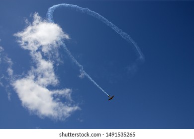 Plane Making Loop Smoke Trail Behind Stock Photo 1491535265 | Shutterstock