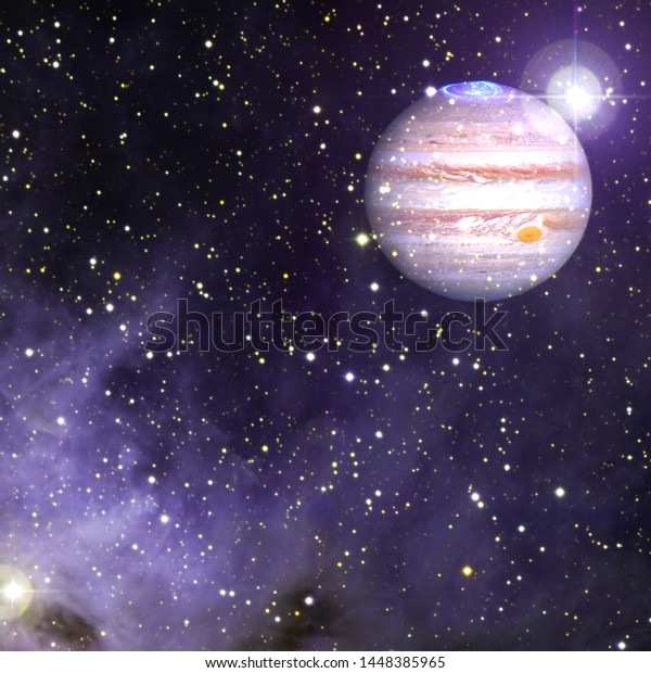 Planet Jupiter Outer Space Science Wallpaper Stock Photo 1448385965 ...