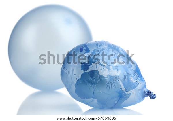 Planeth Earth Shrinking Balloon Stock Photo (Edit Now) 57863605