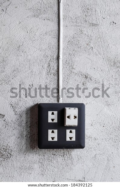 Plaster Wall Socket Black Cement Wall Stock Photo 184392125 | Shutterstock