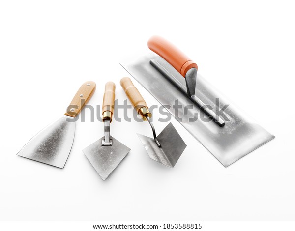 Plasterers Basic Tools Stainless Steel Large Stock Photo 1853588815 ...