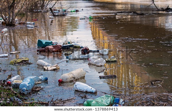 Plastic Garbage River Pollution Environment Concept Stock Photo (Edit ...