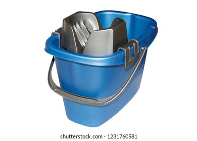 Plastic Rectangular Mop Bucket Isolated On Stock Photo 1231760581 ...