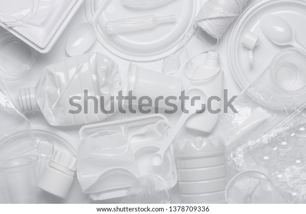 Plastic Waste Singleuse Plastic Objects Ecological Stock Photo (Edit ...