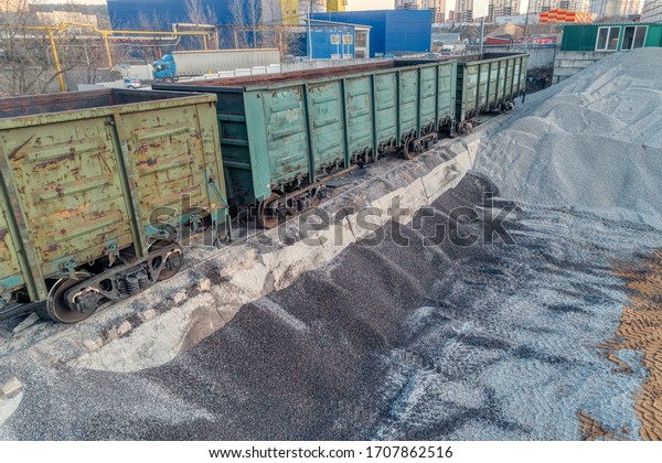 Platform Unloading Inert Materials Freight Railway Stock Photo ...