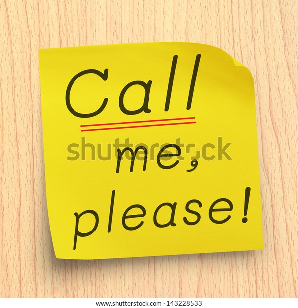 Please Call Me Note On Yellow Stock Photo 143228533 | Shutterstock
