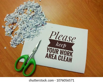 Please Keep Your Work Area Clear Stock Photo 1076056571 | Shutterstock