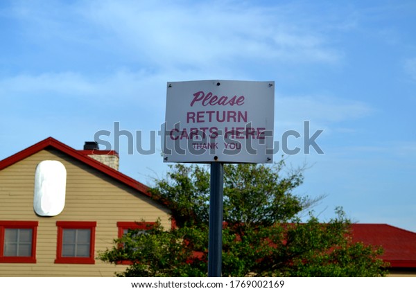 Please Return Carts Here Thank You Stock Photo (Edit Now) 1769002169