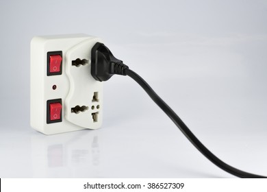 Стоковая фотография 495568408: Womans Hand Pulling Electrical Plugs On ...