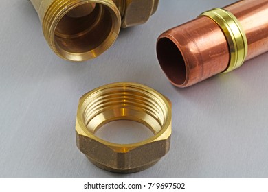 Plumbing Close View Compression Fitting On Stock Photo 749697502 ...