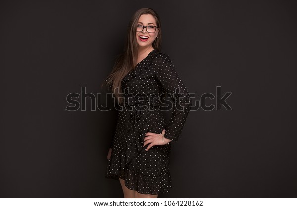 Plus Size Female Model Posing Fashionable Stock Photo 1064228162 ...