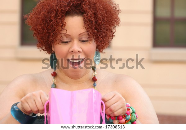 Plus Size Model Smiling About Purchase Stock Photo 17308513 | Shutterstock