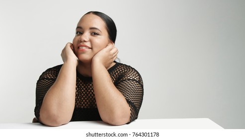 Plus Size Model Studio Shoot Happy Stock Photo 764301178 | Shutterstock