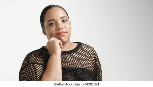 Plus Size Model Studio Shoot Happy Stock Photo (Edit Now) 764301391