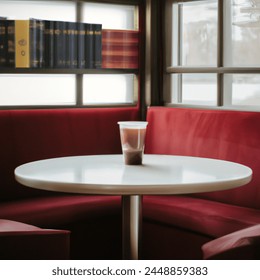Plush Ruby Colored Restaurant Booth White Imagen generada por IA ...