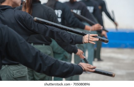 Policewoman Practice Using Baton Stock Photo 705080896 | Shutterstock