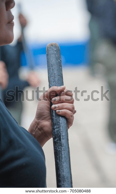 Policewoman Practice Using Baton Stock Photo 705080488 | Shutterstock