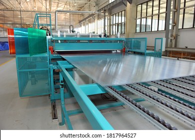 Polycarbonate Sheets Solid Polycarbonate Part Production Stock Photo ...