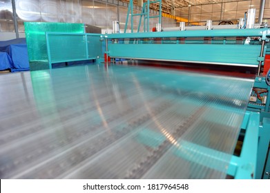 Polycarbonate Sheets Solid Polycarbonate Part Production Stock Photo ...